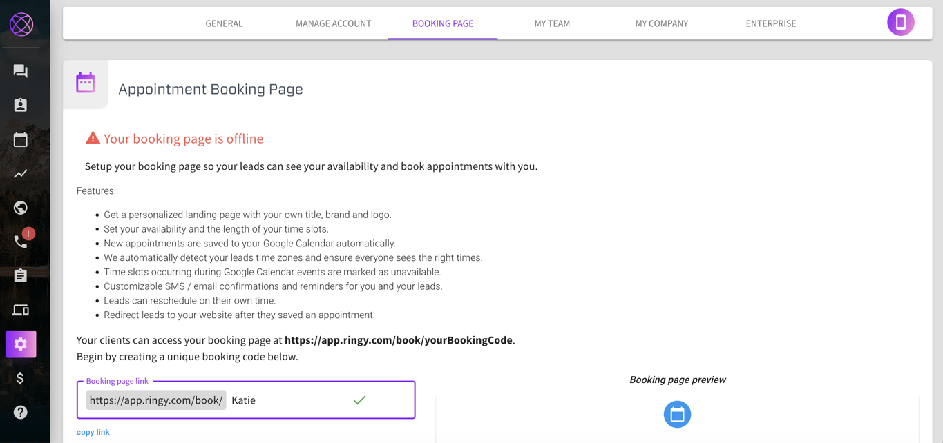 Setting Up An Appointment Booking Page