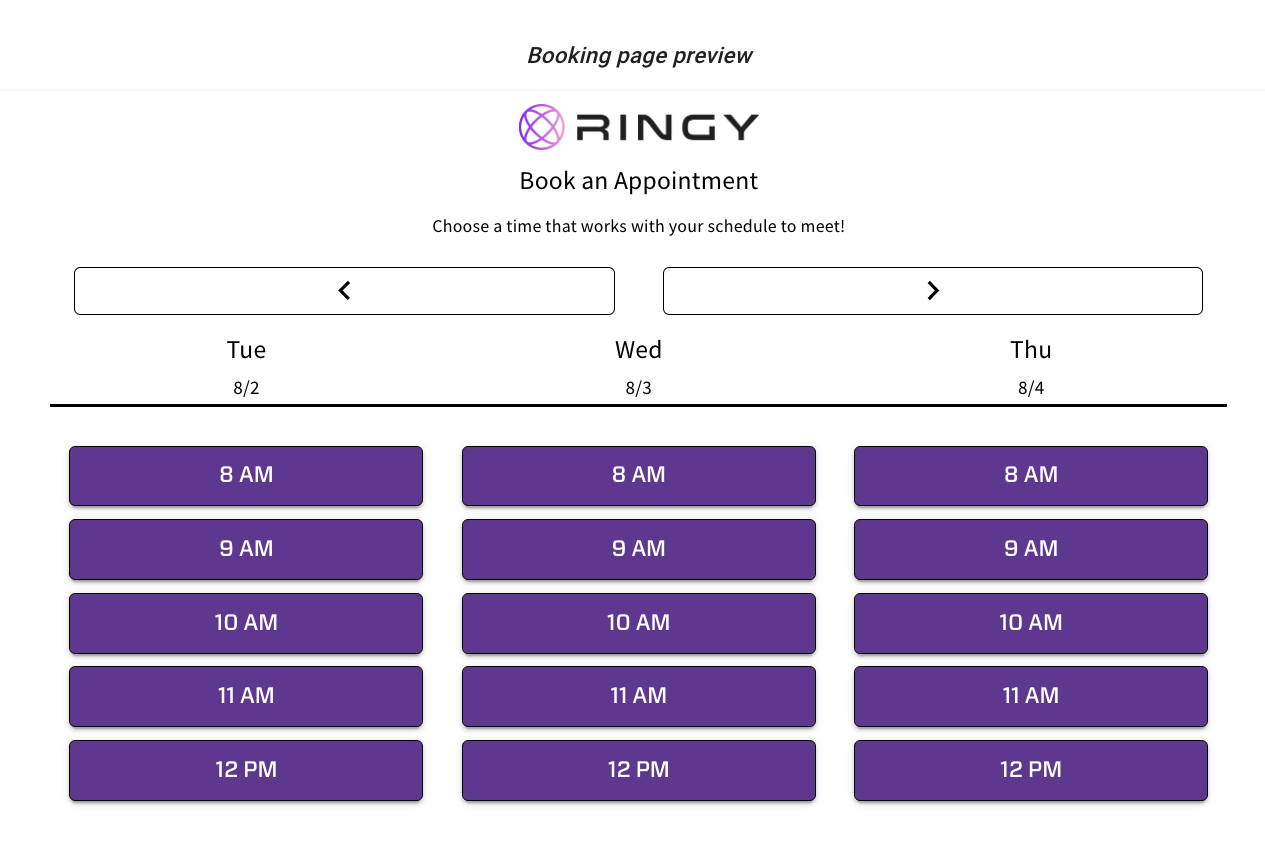 Setting Up An Appointment Booking Page